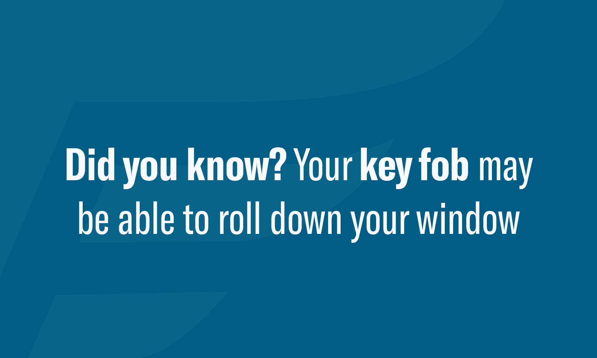 8 Secret Uses For Your Key Fob | Endurance Breakdown Protection